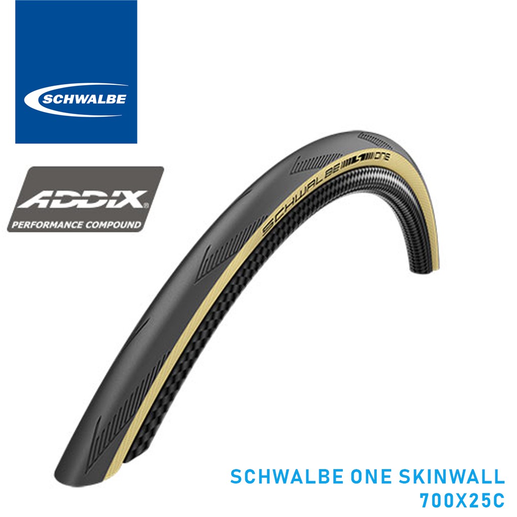 Schwalbe ONE 700X25C racing tire Road bikes Skin wall yellow skinwall ...
