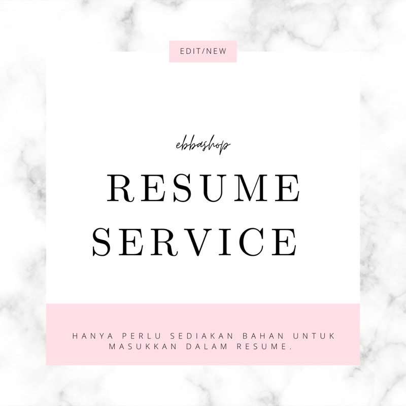 RESUME SERVICE/EDIT/UPDATE | Shopee Malaysia