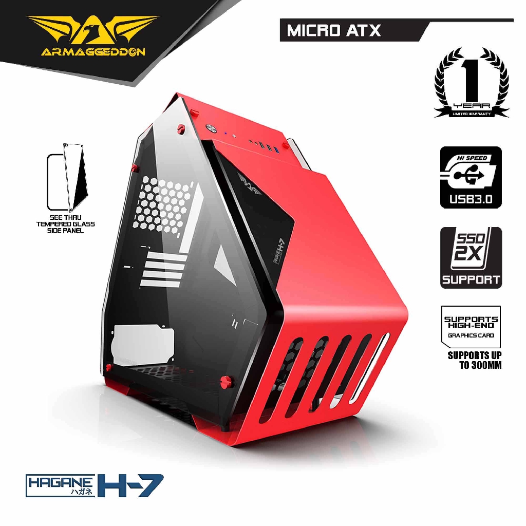 Armaggeddon Hagane H7 Triangular Micro ATX PC Case | 1 Year Warranty ...
