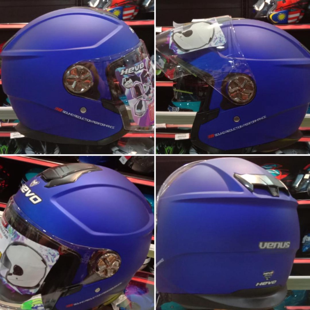 Hevo Venus Open Face PLAIN Helmet (dual visor) | Shopee Malaysia