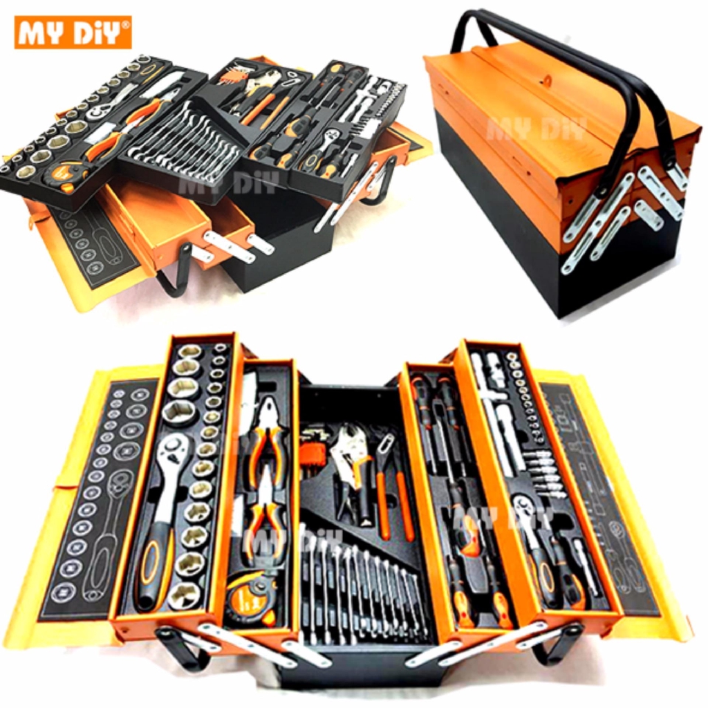 DIY Online4u - 85pcs tools set Cantilever Metal Tool Box Set 5 Tier ...