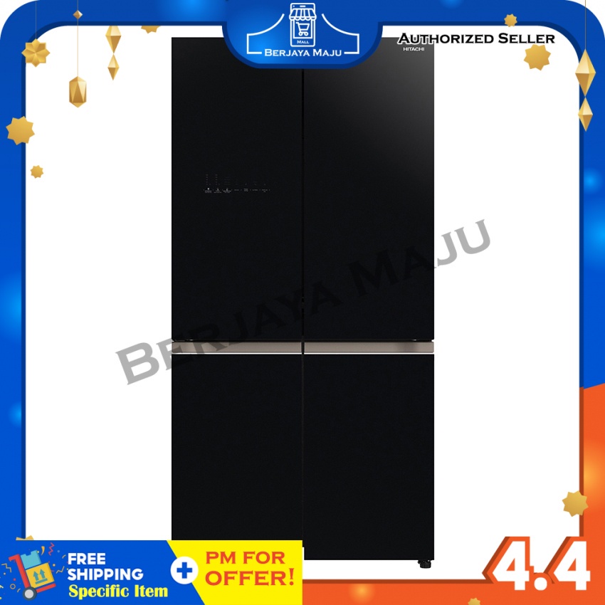 Hitachi Nett 569L Frech Door Inverter Refrigerator R-WB640VM0 GBK ...