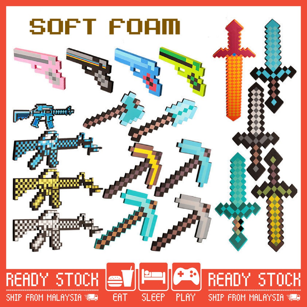 OEM Minecraft Game Merchandiser Soft Foam Weapon Pretend Play Sword ...