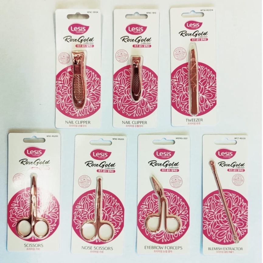 LESIS Premium Rose Gold - Nail Clipper, Tweezer, Nose scissors ...