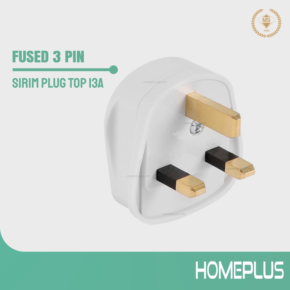 SIRIM 13A White Plug Top Made in Malaysia 3 Pin Style UK Design Safety ...