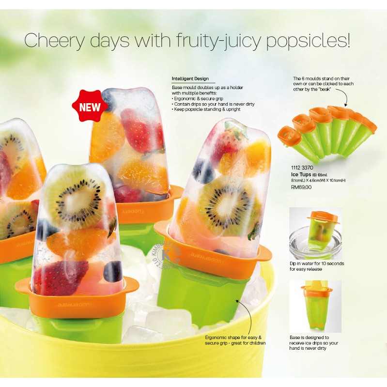 Tupperware Ice Tup Set (6) Orange+Green [Ready Stock] | Shopee Malaysia