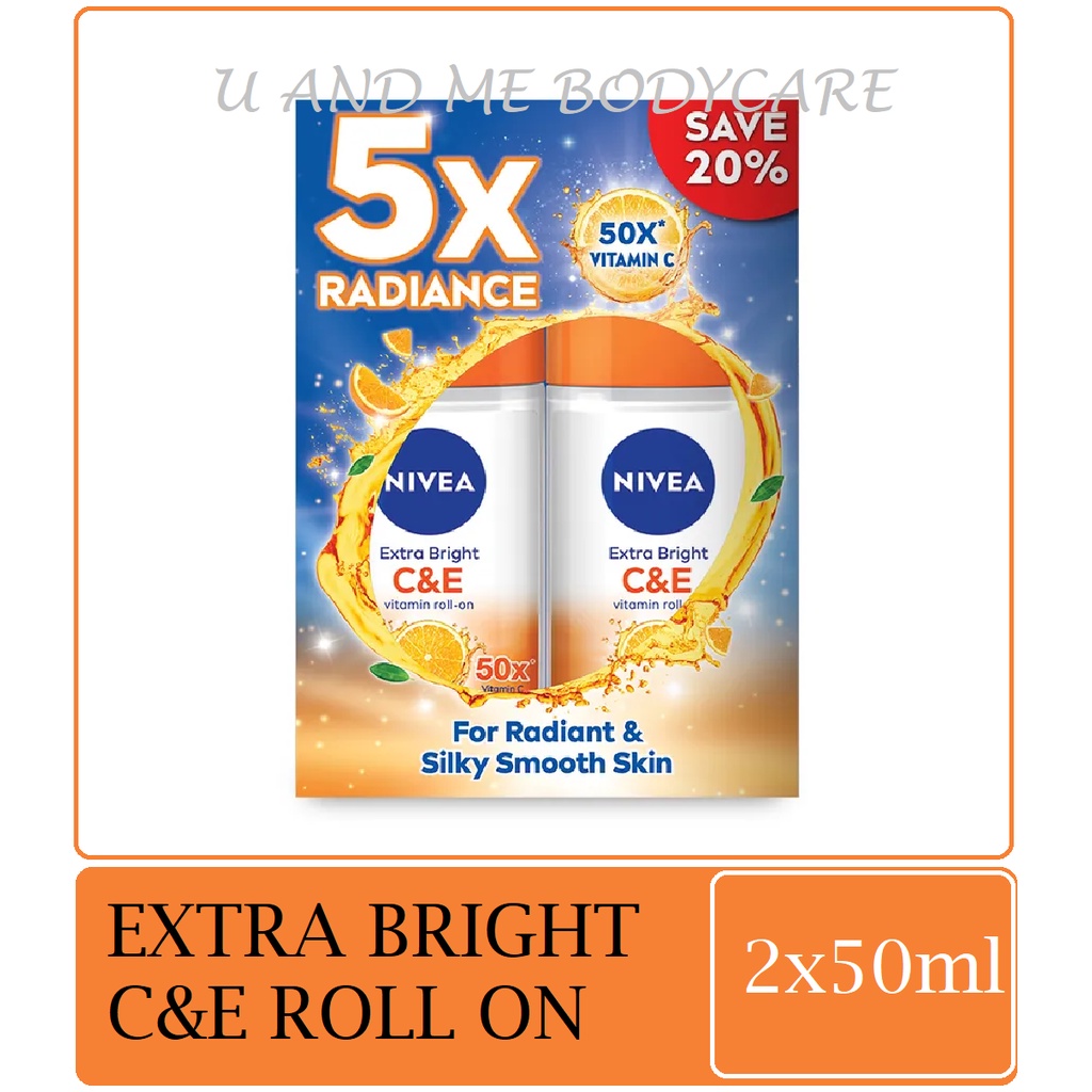 Nivea Women Extra Bright C&E Roll On 2x50ml | Shopee Malaysia