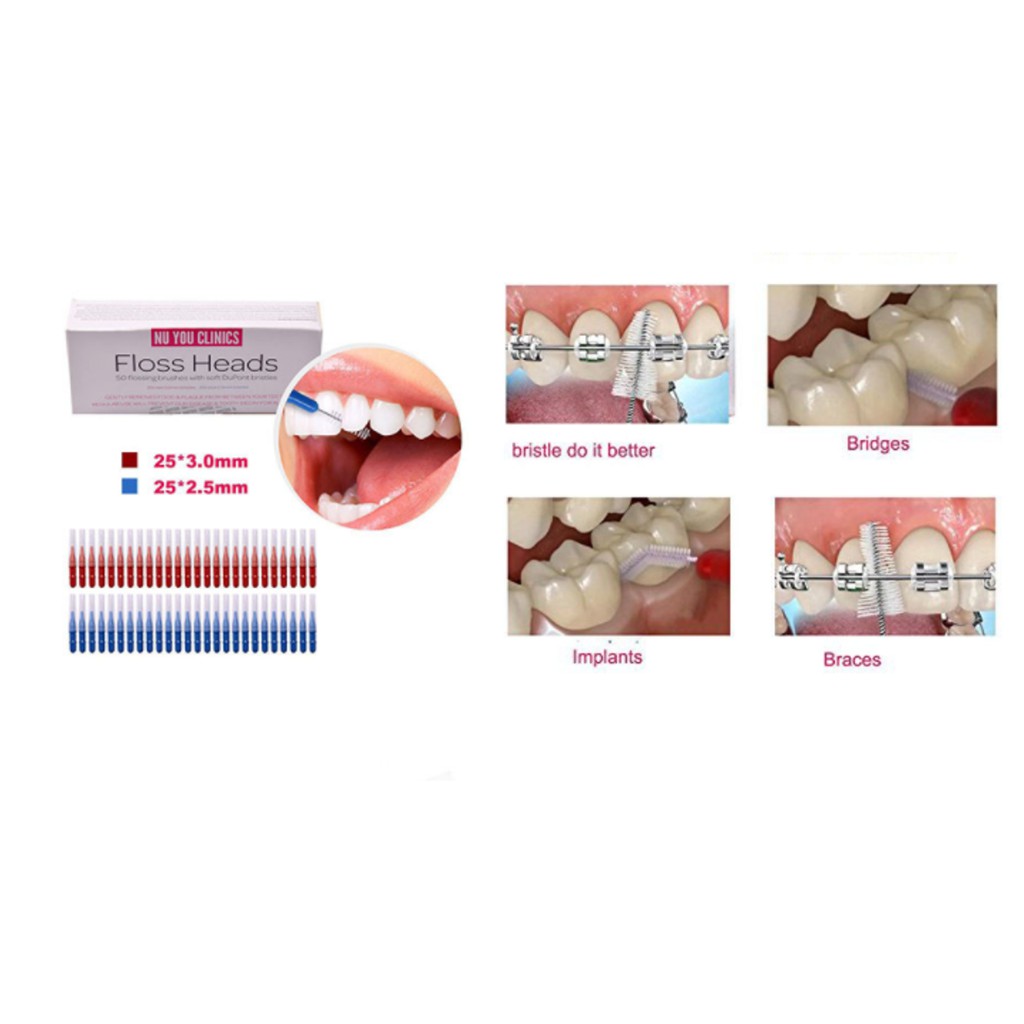 Berus Pendakap Gigi 50 Pcs Interdental Brush Toothpick Braces Bridges ...