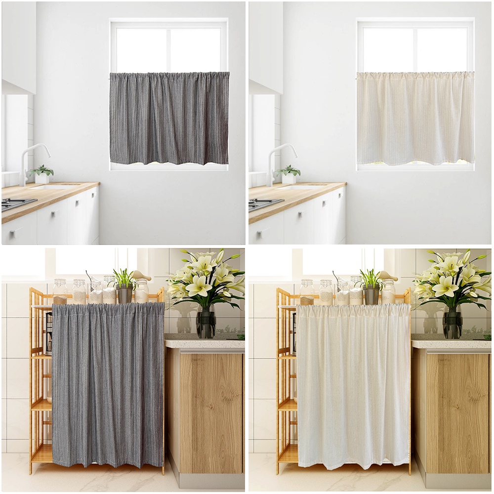 Cabinet Curtain Kitchen Sink Cupboard Shelf Cover Stripe Pattern Short ...