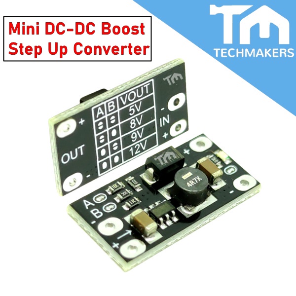 Mini DC-DC Boost Step Up Converter 3V~9V (IN) to 5V/8V/9V/12V (OUT,Setting) Voltage Regulator ...