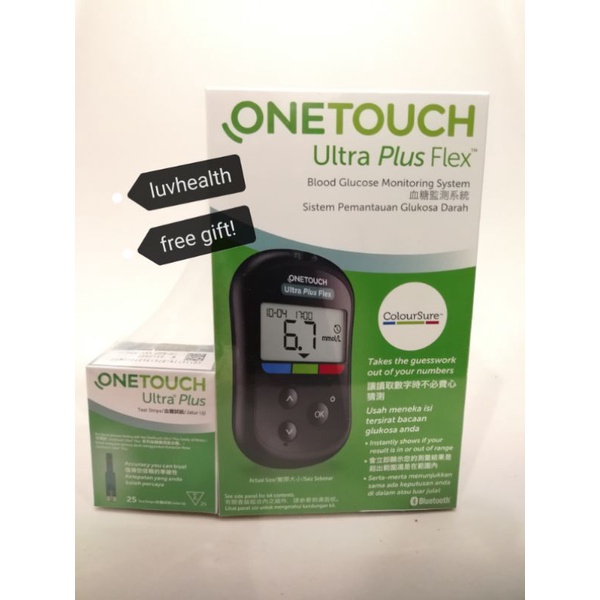 OneTouch Ultra Plus Flex Blood Glucose Monitoring System+25 test strips ...