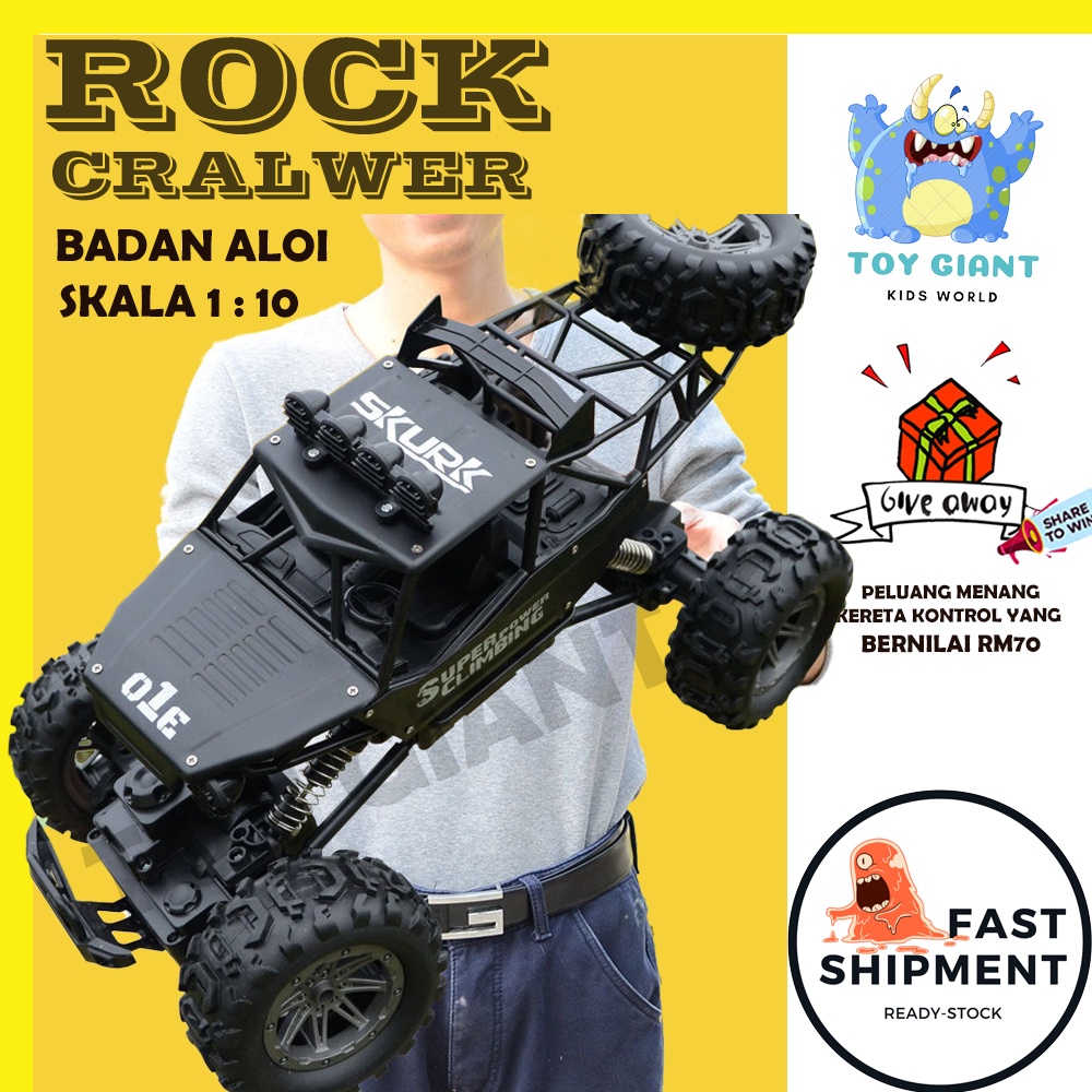 Remote Control Car 4x4 Off Road 1:10 Scale Aloy Body Size Besar 42cm ...