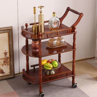 3 Tier Wooden Trolley With Wheel/ Multi function Trolley/ Dining Cart ...