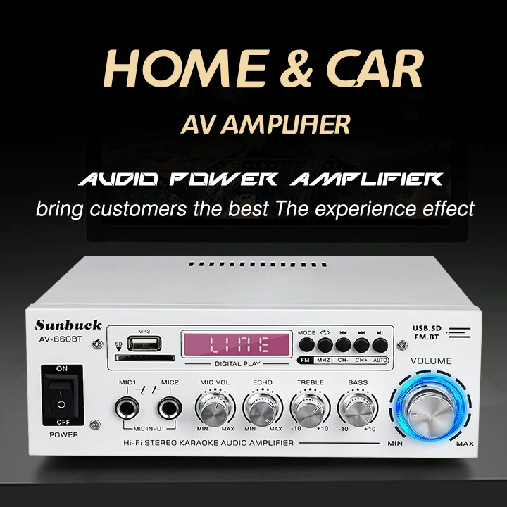 Sunbuck Mini AV Power Amplifier 2 Channel 5.0 Bluetooth Audio Home ...