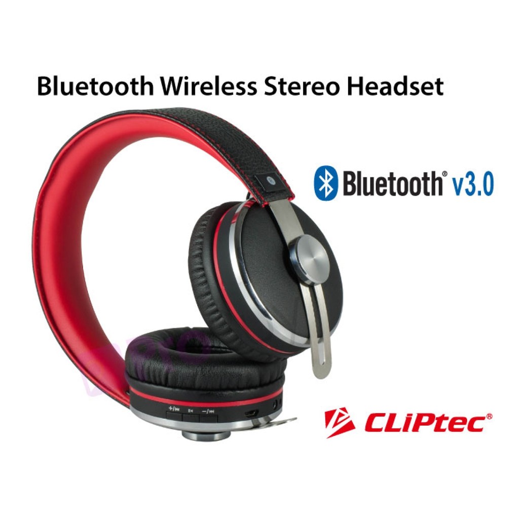 CLIPTEC PBH402 AIR-LEATHER BLUETOOTH 4.1 WIRELESS STEREO HEADSET ...