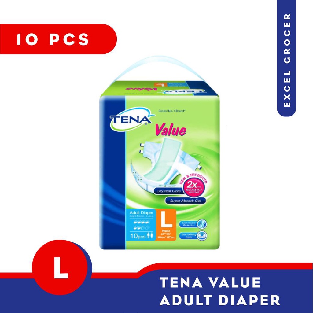 TENA Value Adult Diaper L 10's | Shopee Malaysia