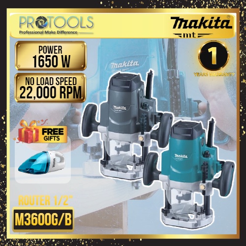 MAKITA MT M3600B / M3600G ( M3600 ) ROUTER 1/2" 1650W FOC CAR VACUUM ...