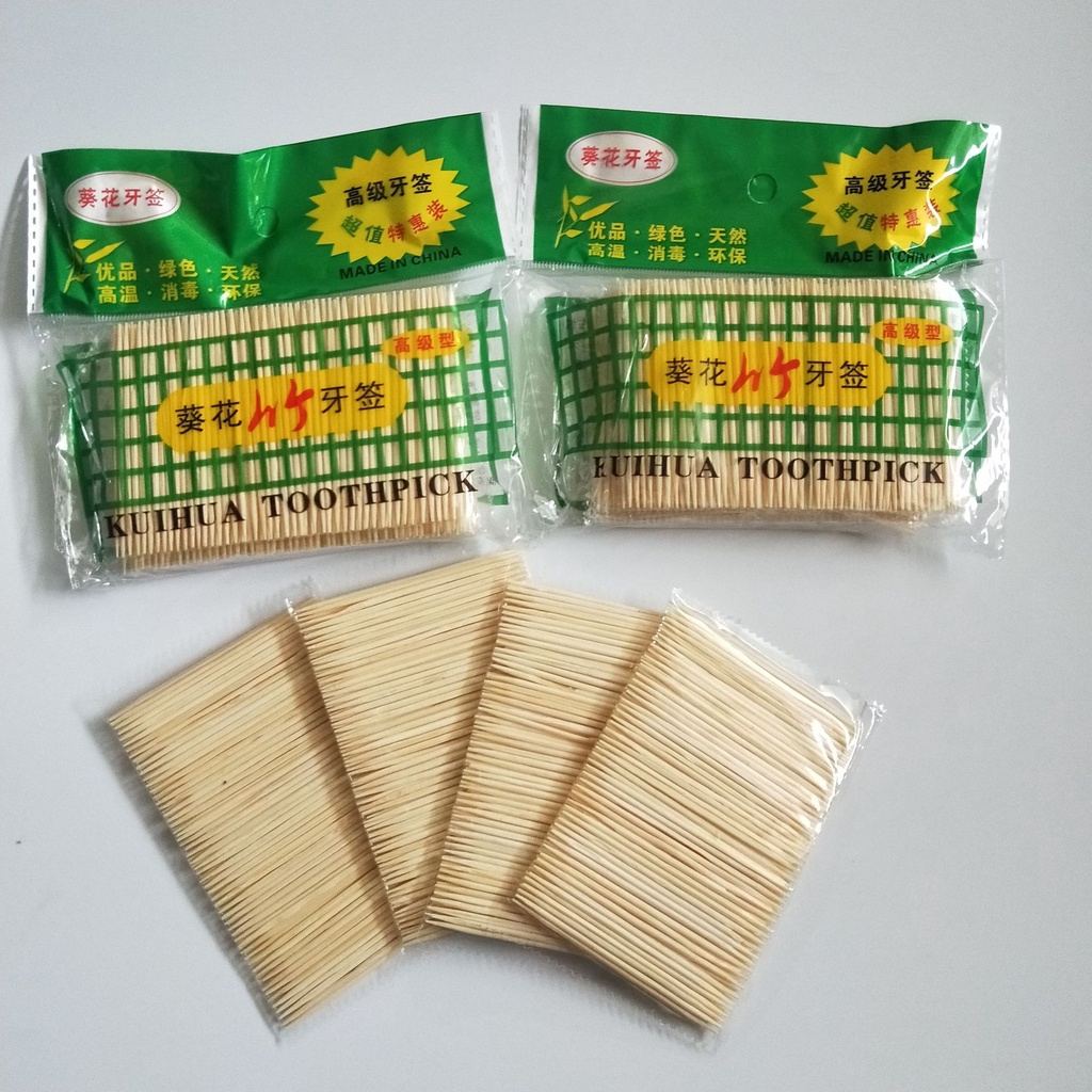 400PCS / Bag Bamboo Toothpick Disposable Natural Toothpicks Fruit ...
