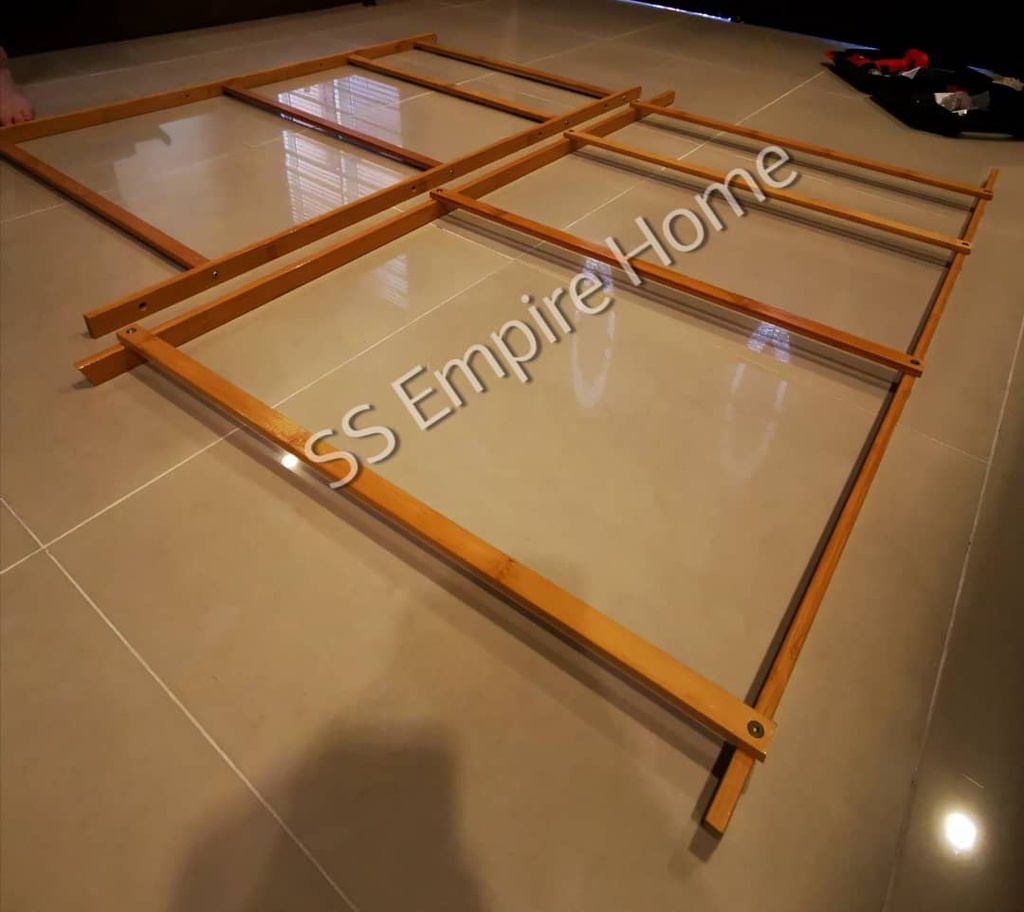 4 tier 100cm Garden rack bamboo rak buluh wooden solid wood shelf pot ...