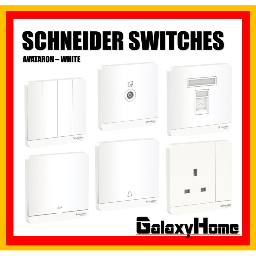 SCHNEIDER AVATARON SERIES WHITE SWITCHES & SOCKETS [FULL RANGE ...