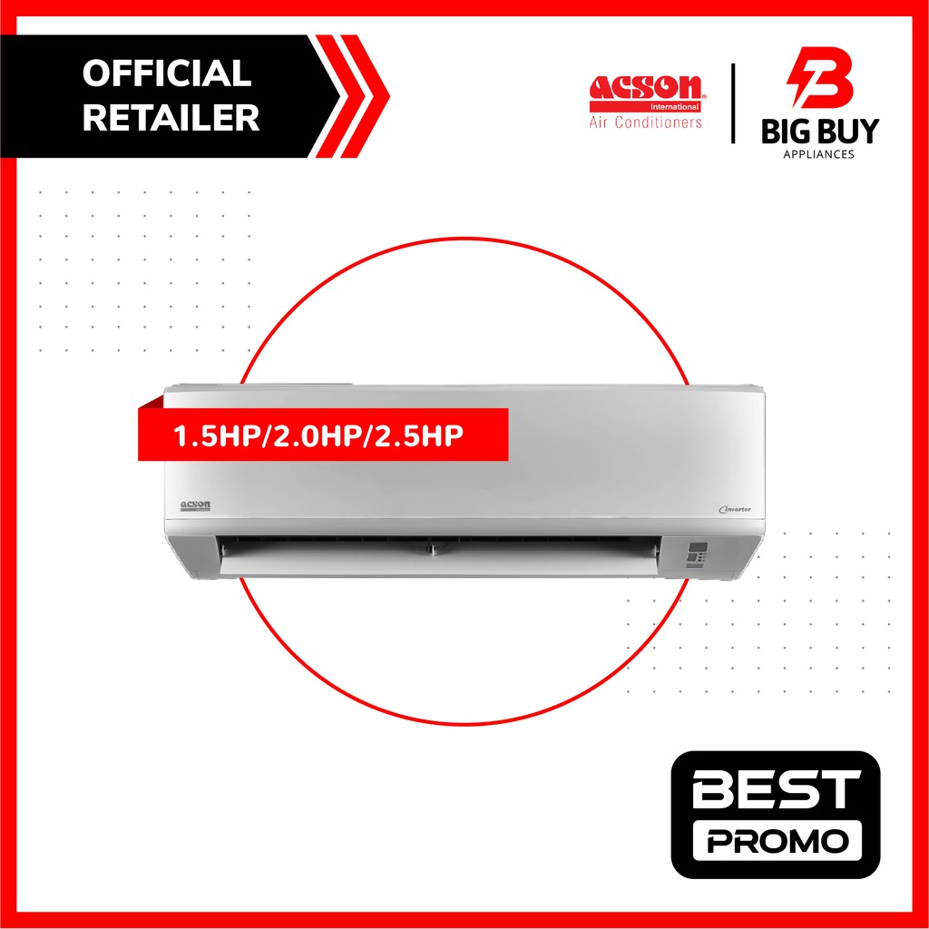 ACSON NON INVERTER 1.5HP/2.0HP/2.5HP A3WM15S/A3WM20S/A3WM25S AVO SERIES ...