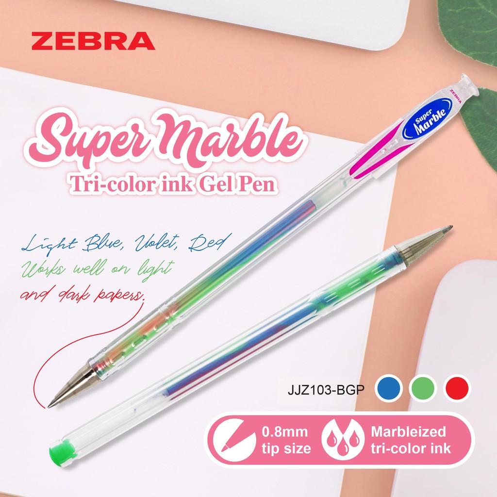 Zebra Pen Canada Super Marble Super-fun! Rainbow Gel Pens Change Colour ...