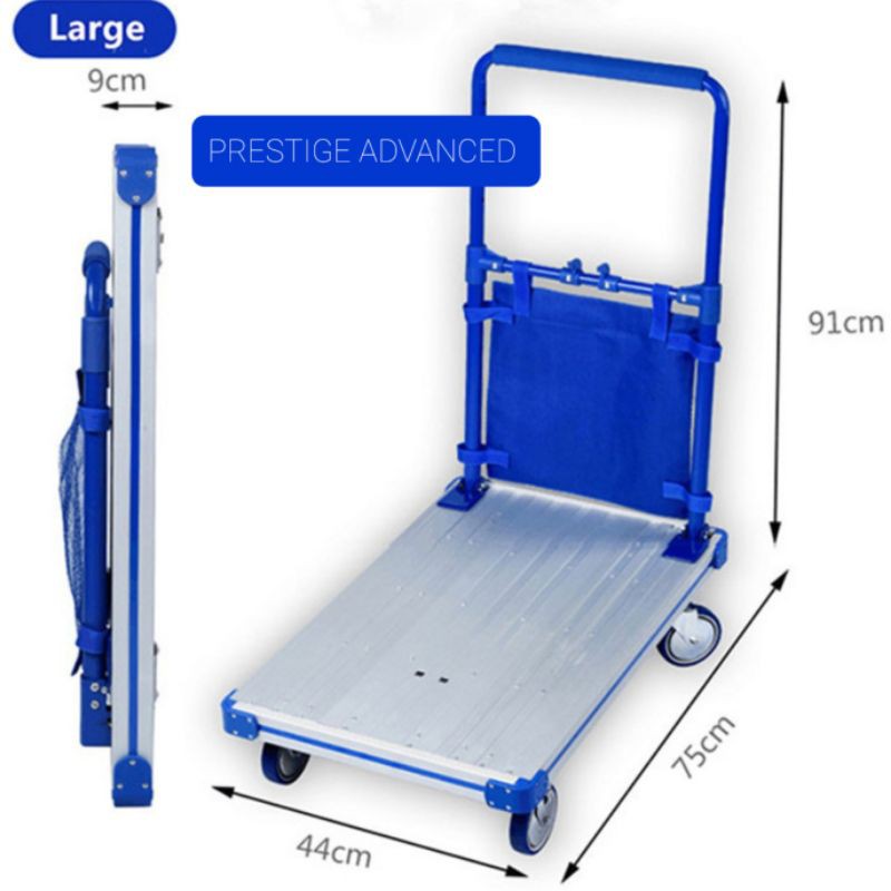 Solid 4 Wheels Foldable Aluminum Alloy Platform Hand Truck/ Trak Tangan ...