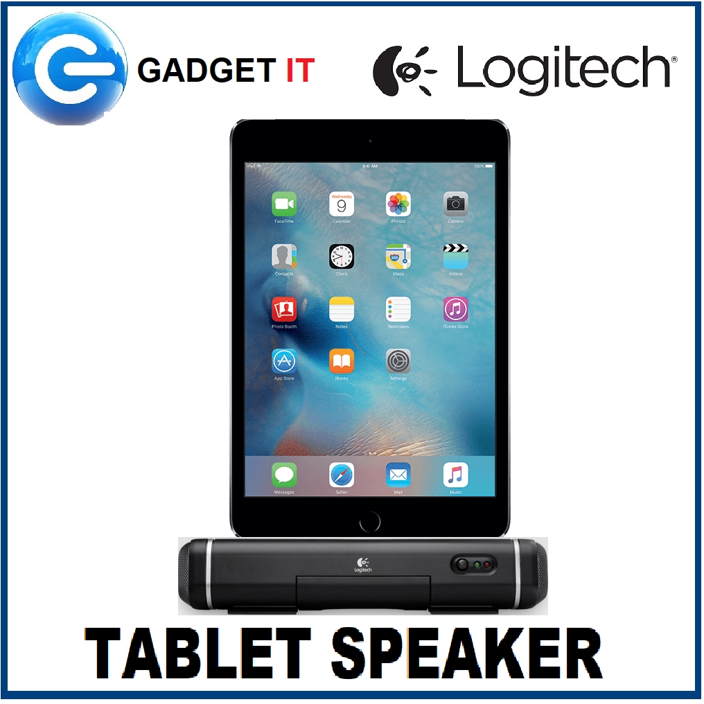 LOGITECH PORTABLE TABLET SPEAKER WITH 3.5MM AUDIO CABLE AND CLIP-ON ...