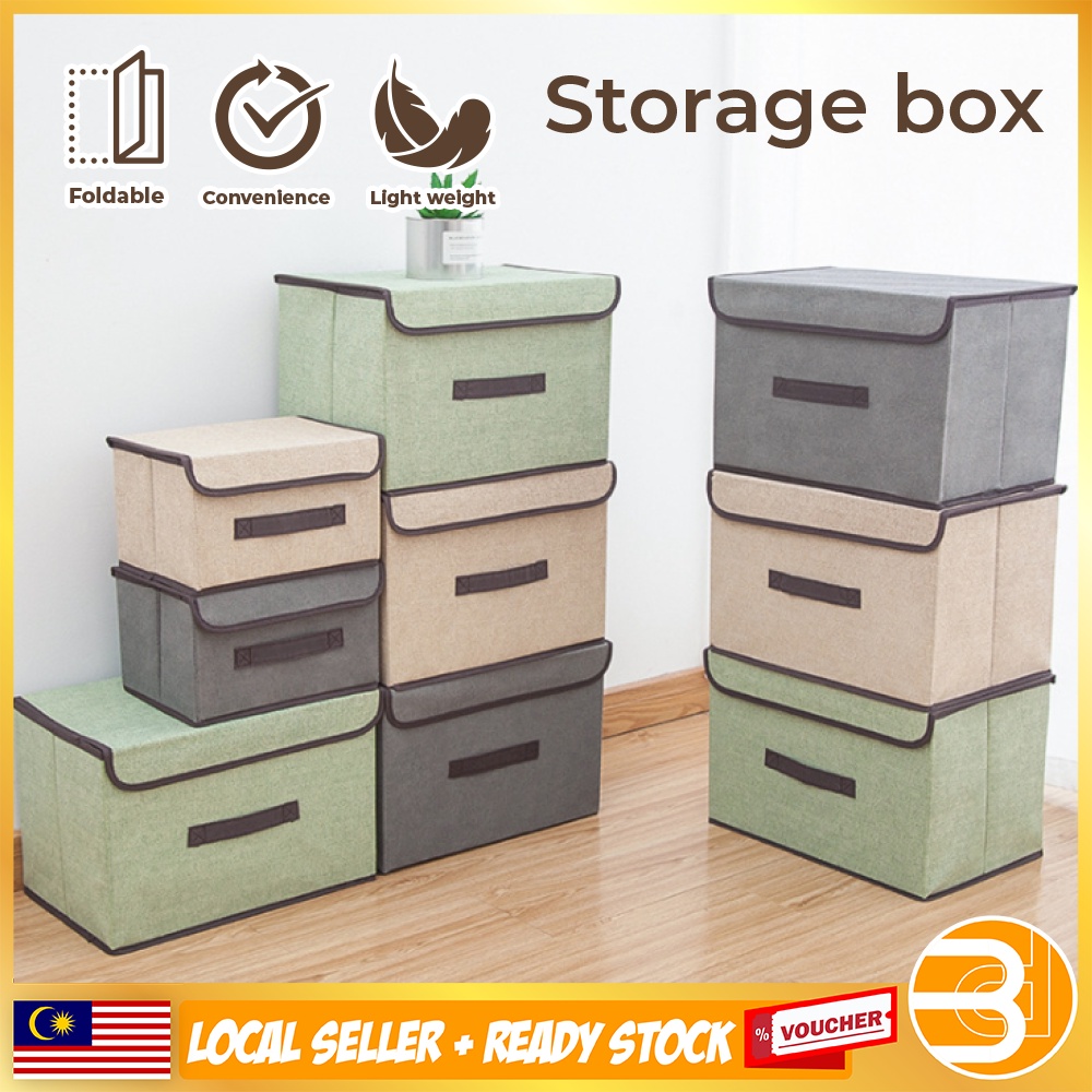 BDC Portable Non-woven Storage Box Storage Box Foldable Linen Cloth ...