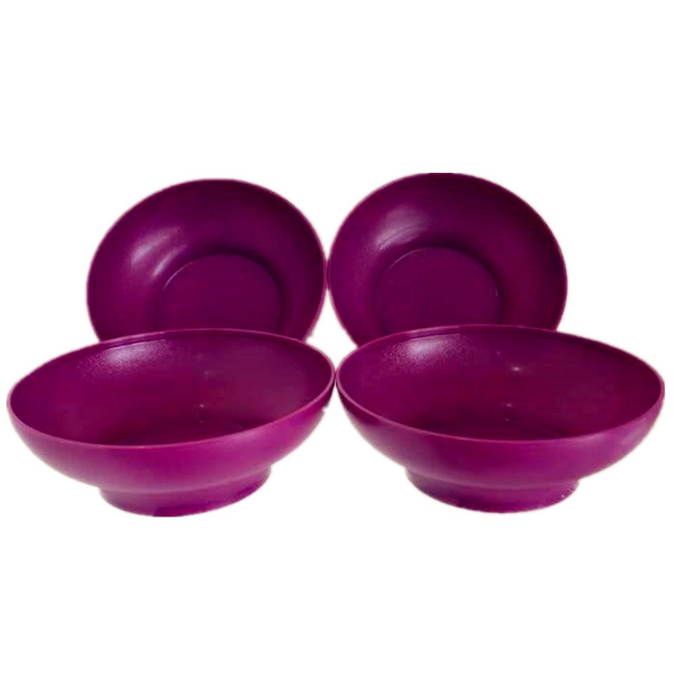 2 Warna :Tupperware Blossom Purple Bowl x 4pcs (Mangkuk)/ Royale Blue ...