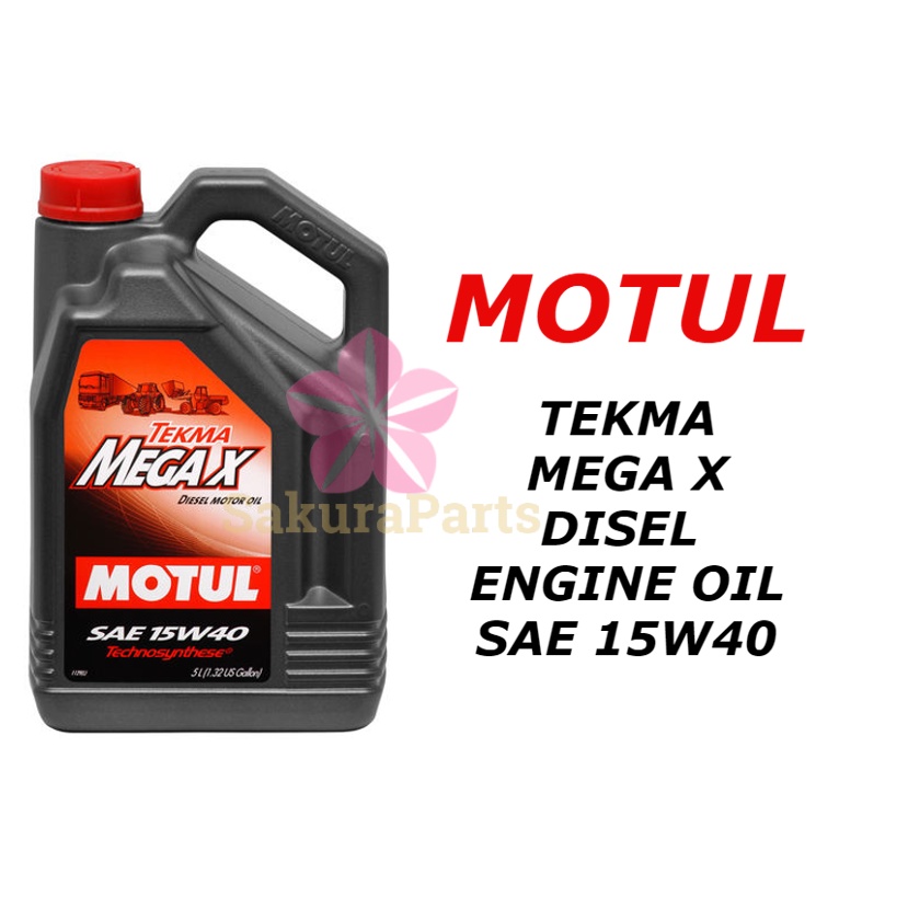 MOTUL 15W40 TEKMA MEGA X Diesel Semi Mineral Engine Oil 5L (100% ...