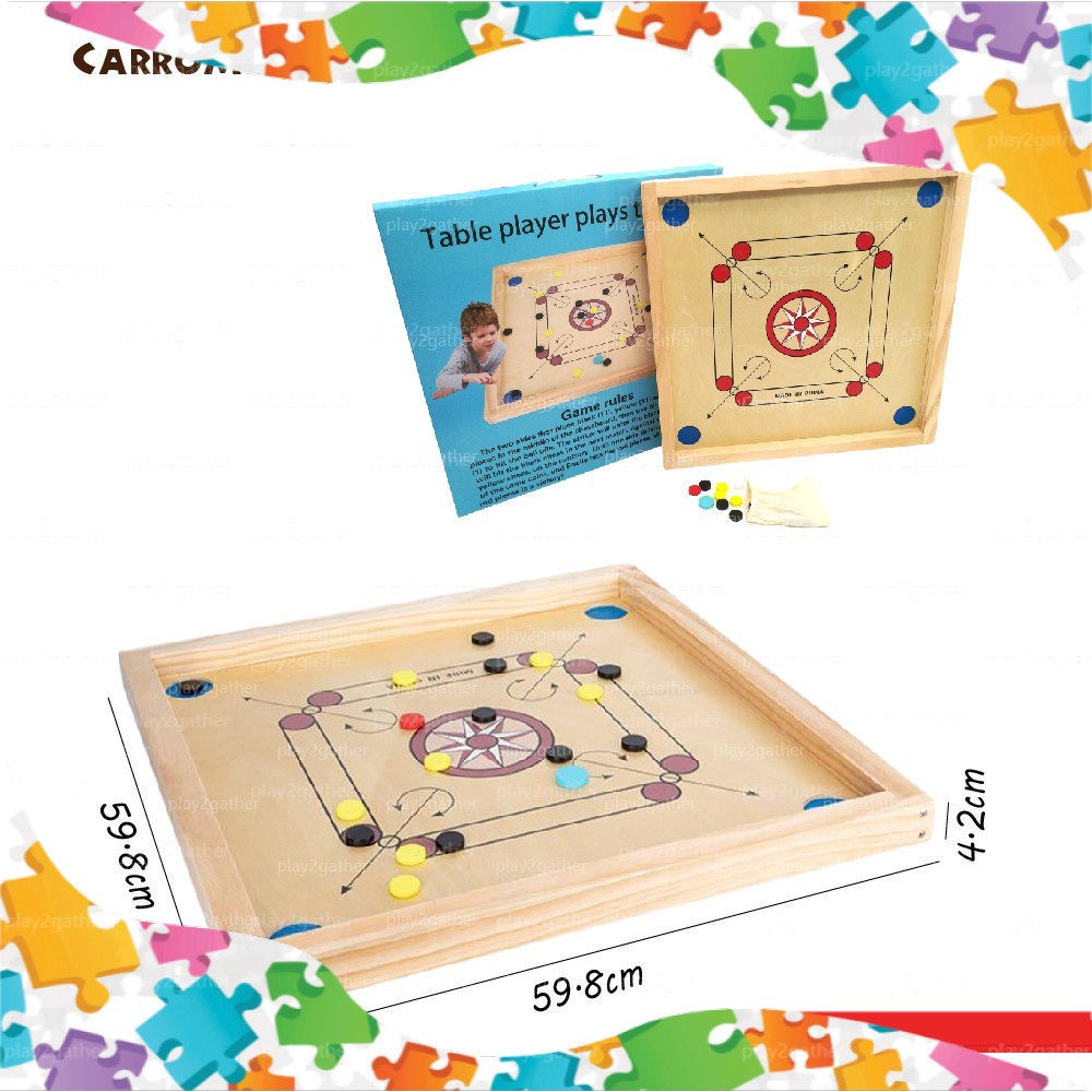 Wooden Carrom Board_FREE Carrom Chess TB2300-18 (Ready Stock) | Shopee ...