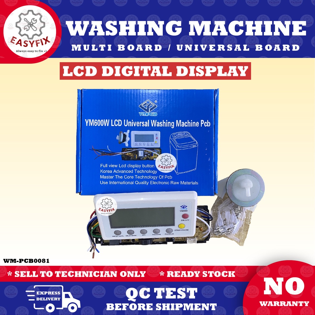 (DIGITAL DISPLAY) YM-600 WASHING MACHINE UNIVERSAL BOARD / MULTI BOARD ...