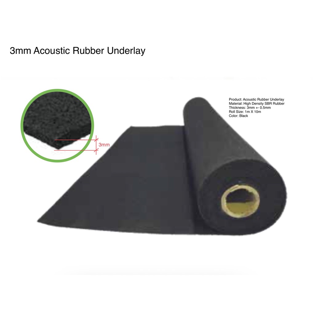 5mm Rubber Carpet Underlay Durafort Crumb Rubber Underlay, 60% OFF