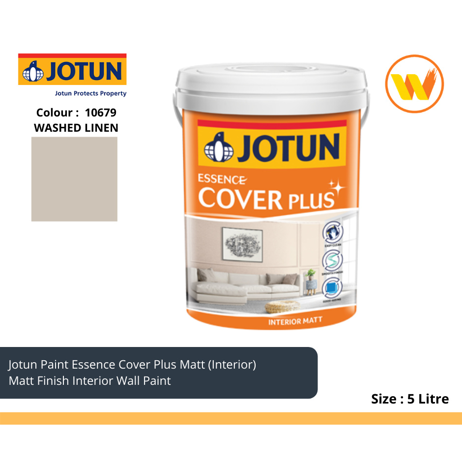 5Litre Jotun Essence Cover Plus Matt 10679 Washed Linen (Internal Matt ...