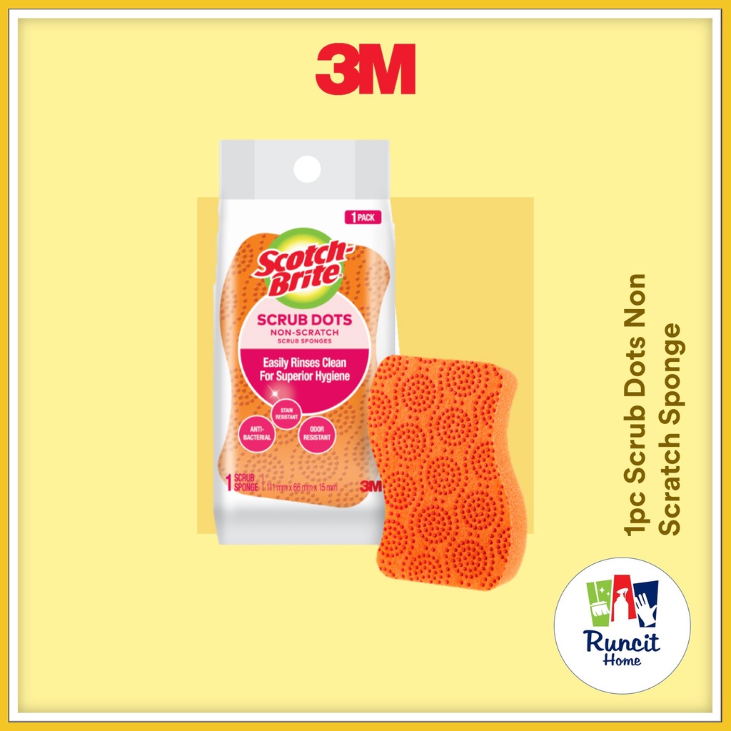 3M Scotch Brite Scrub Dots Non Scratch Scrub Sponge / Span Scrub Bukan ...