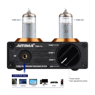 AIYIMA TUBE-T3 HiFi Vacuum 6A2 Tube MM Phono Preamplifier Vinyl Record ...