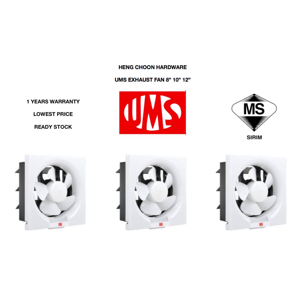 {1 YEARS WARRANTY} UMS VENTILATING EXHAUST WALL&CEILING FAN 8" 10" 12 ...