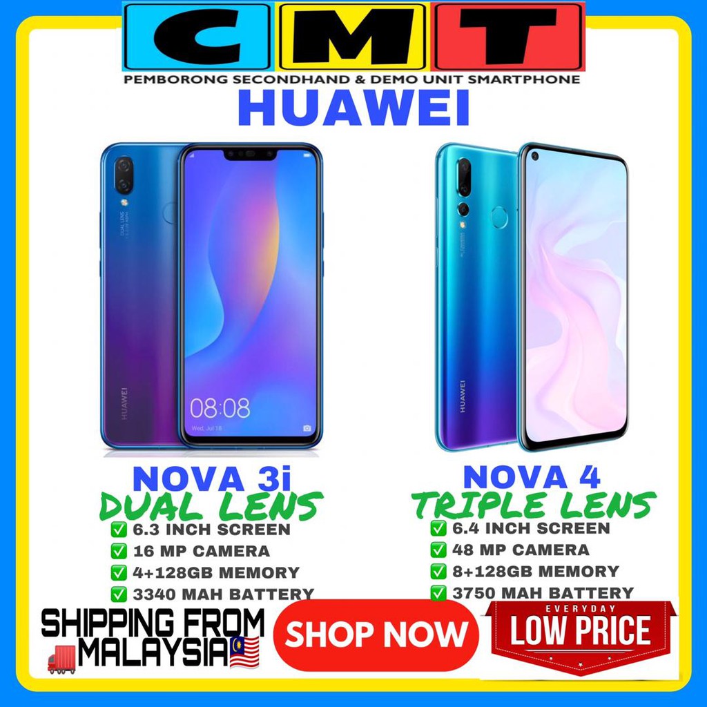 [READY STOCK] HUAWEI NOVA 3i / NOVA 4 / NOVA 3 [GLOBAL ROOM](4G LTE)(100% ORIGINAL USED ...