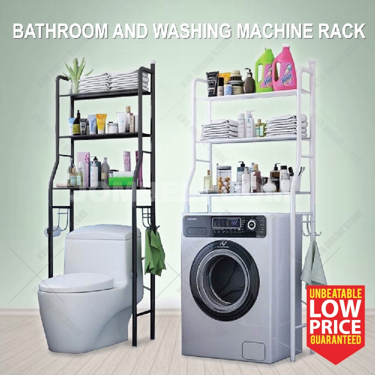 HEAVY DUTY 3 Tiers Stainless Steel Toilet Washing Machine Rack Cabinet ...