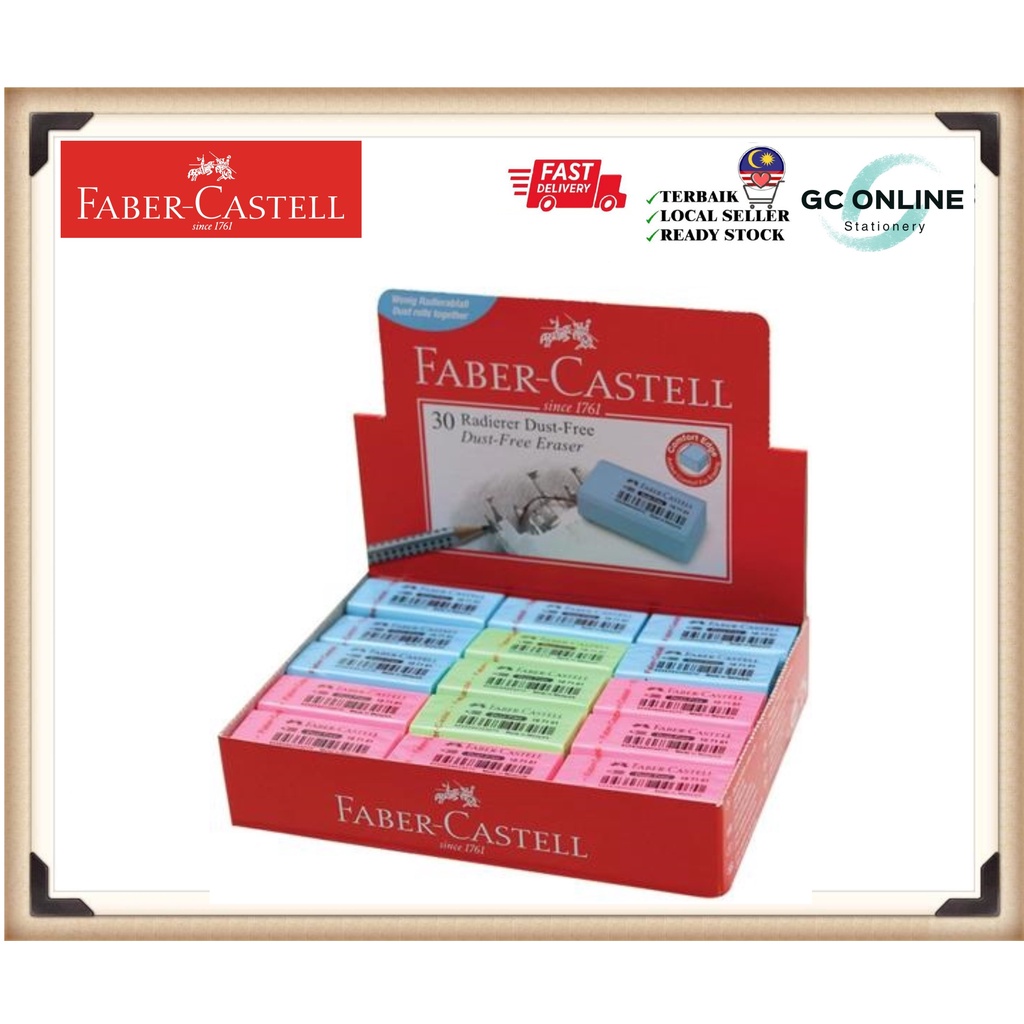 Faber Castell 187161 Dust Free Eraser Pemadam Getah ( 30pcs/Box ...