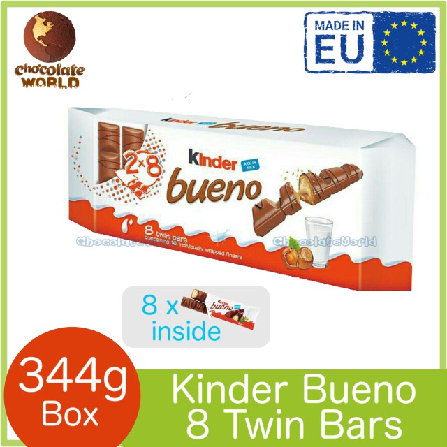 Kinder Bueno 8 Twin Bars Chocolate 344g (Made in EU) | Shopee Malaysia
