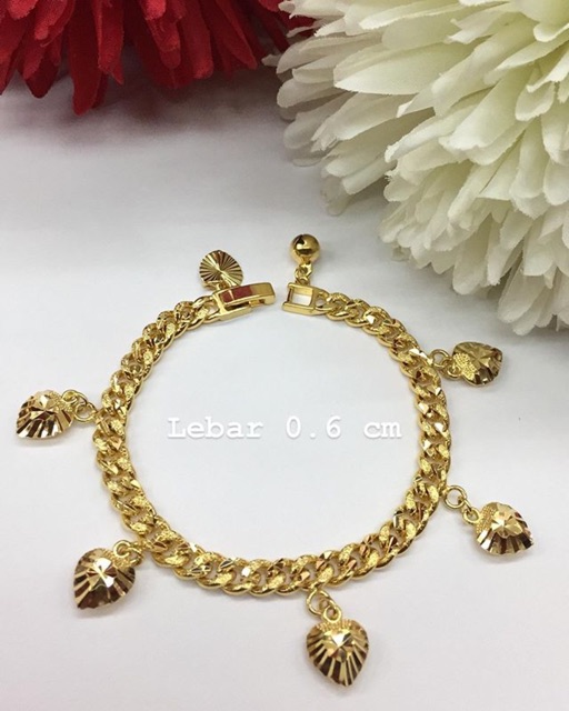 Gelang love gantung emas korea & bangkok | Shopee Malaysia