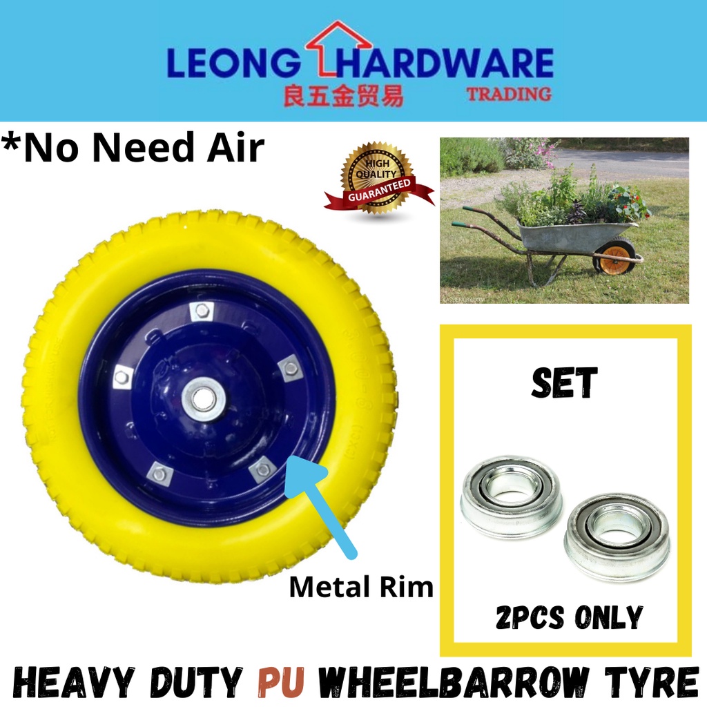HEAVY DUTY Tayar Mati Kereta Sorong Tolak Roda 13" x 3" PVC Wheel ...