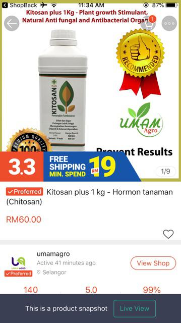 Kitosan plus 1 kg - Hormon tanaman (Chitosan) | Shopee Malaysia