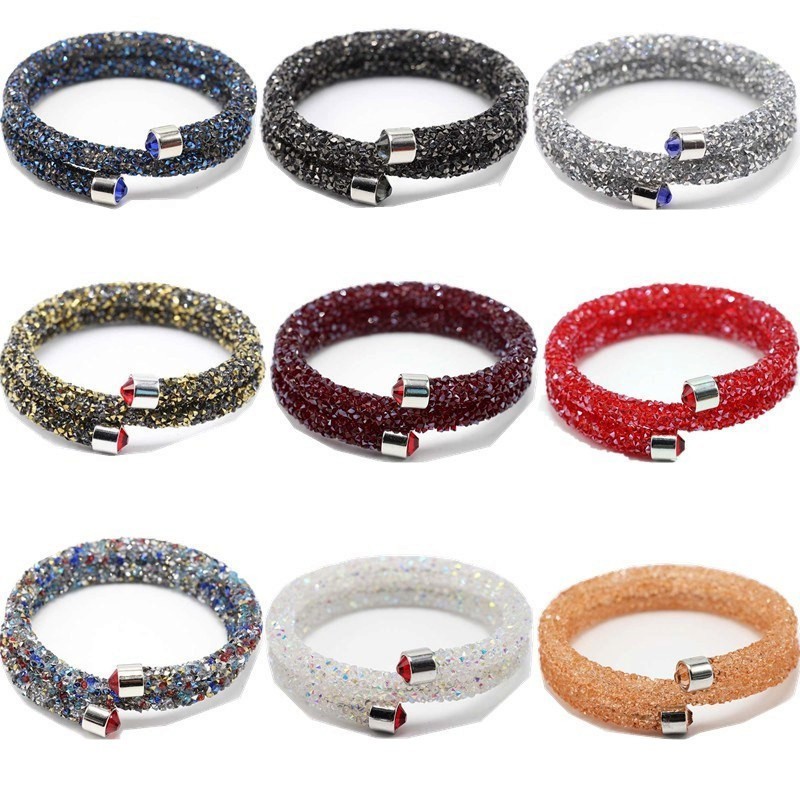 2020 Fashion Women Crystal Bracelet Rhinestone Women Cuff Bracelet Open ...