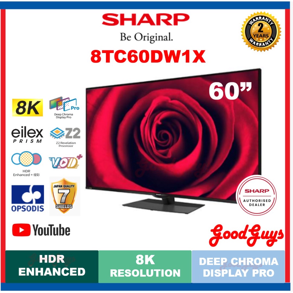 Sharp 8TC60DW1X AQUOS 60 Inch 8K Resolution TV | Shopee Malaysia