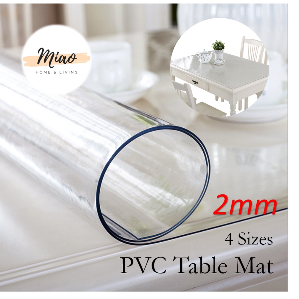 2mm Thick Clear Protective Table Pad Waterproof PVC Table Mat Cover ...