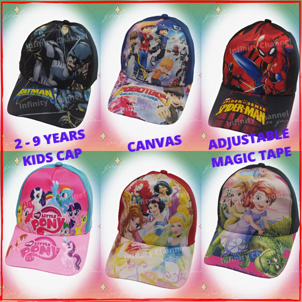 INFINITY Topi Budak Kanak Kanak Umur 2 - 9 TAHUN Kartun Fesyen Topi ...