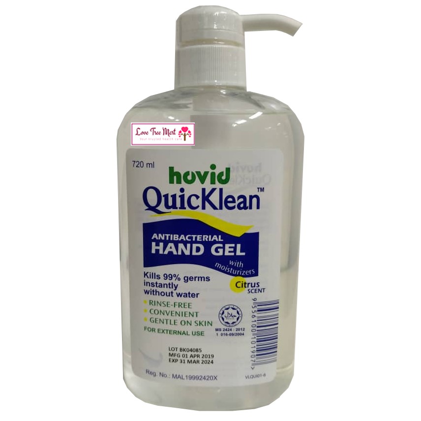 HOVID QUICKLEAN ANTIBACTERIAL HAND GEL 720ML | Shopee Malaysia